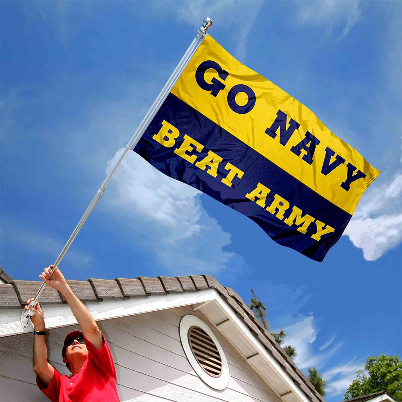 Navy Midshipmen Banner Flag with Tack Wall Pads - State Street Products
