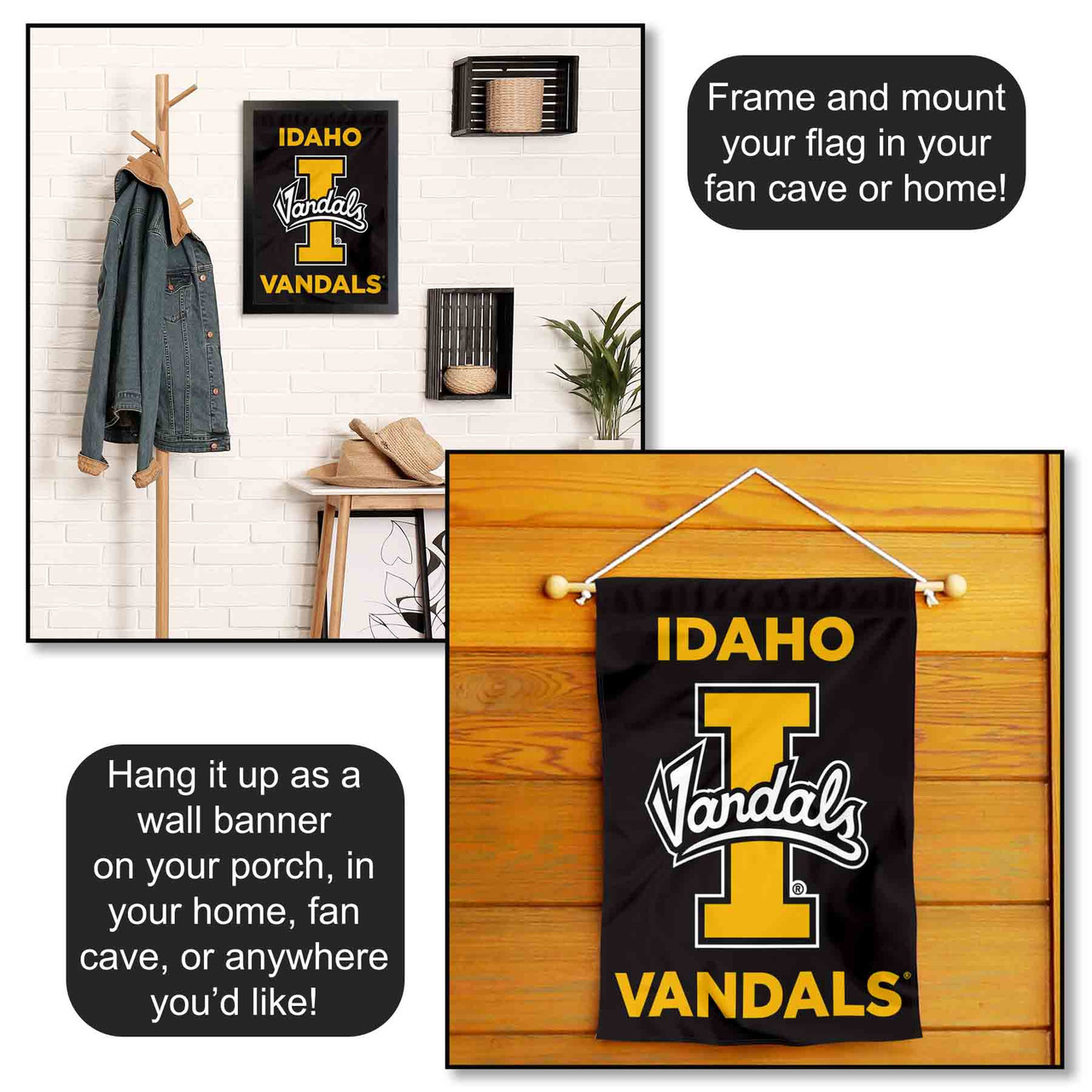 Idaho Vandals Wordmark Garden Flag - State Street Products