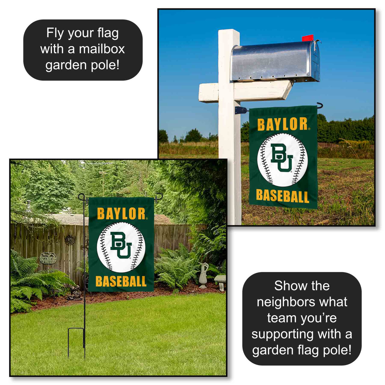 Baylor Bears Baseball Team Garden Flag - State Street Products