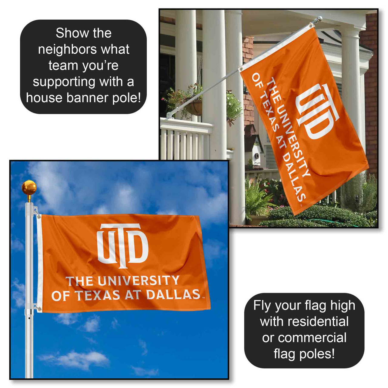 UT Dallas Comets Orange Flag - State Street Products