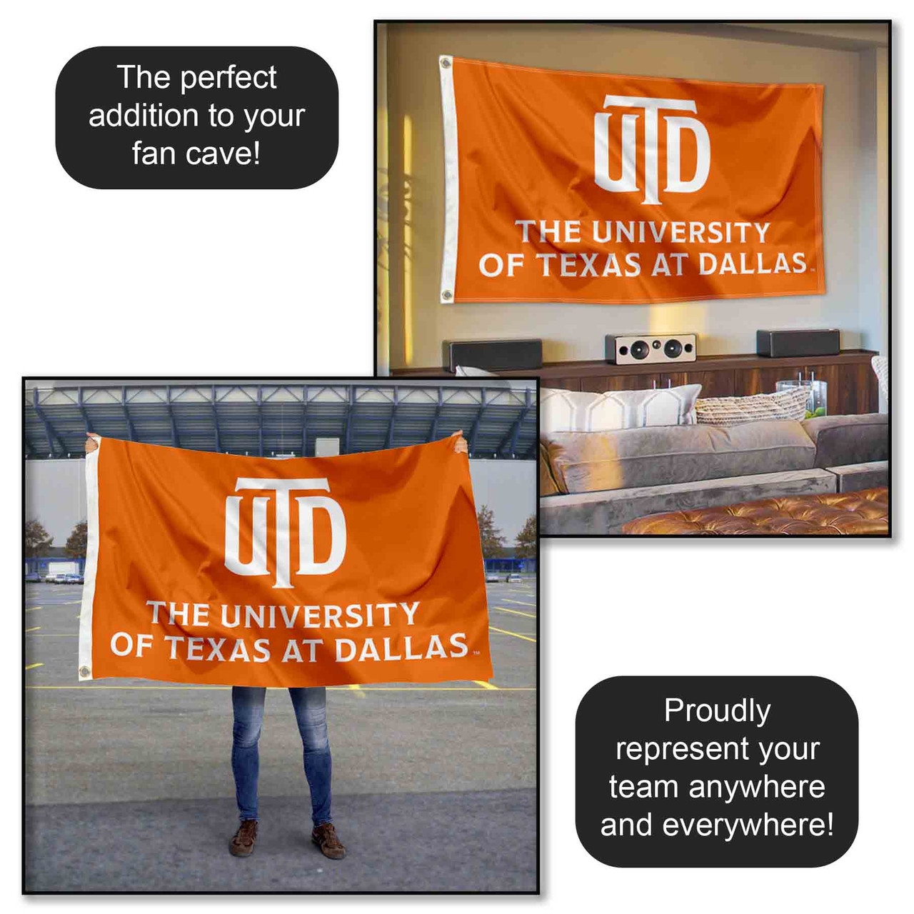 UT Dallas Comets Orange Flag - State Street Products