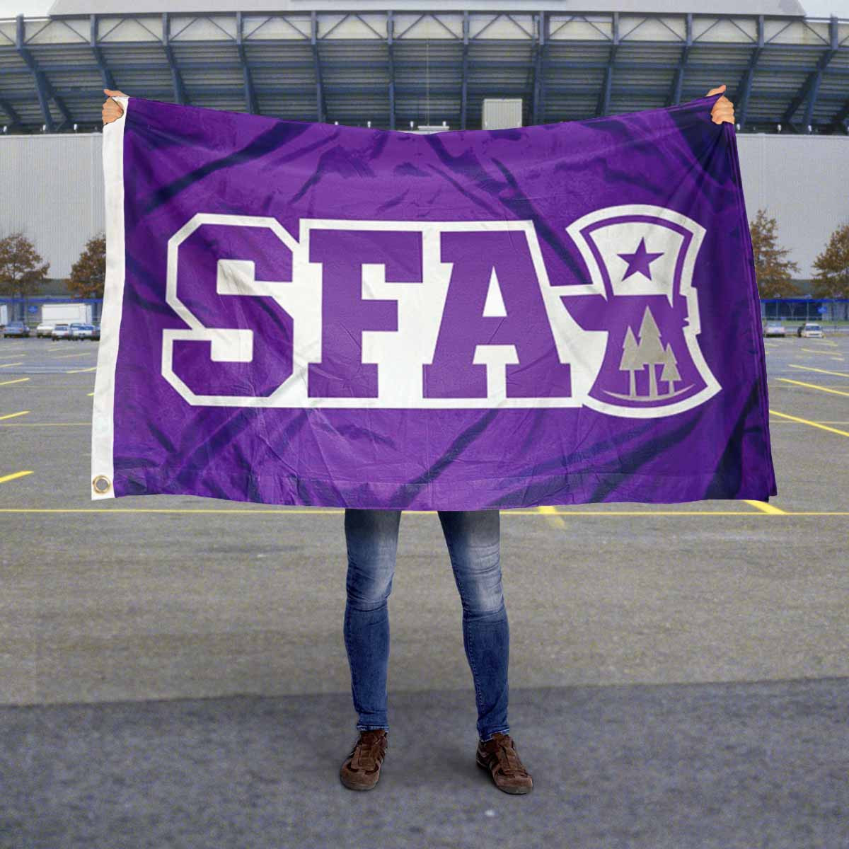 Stephen F. Austin Lumberjacks SFA Axe Logo Flag - State Street Products