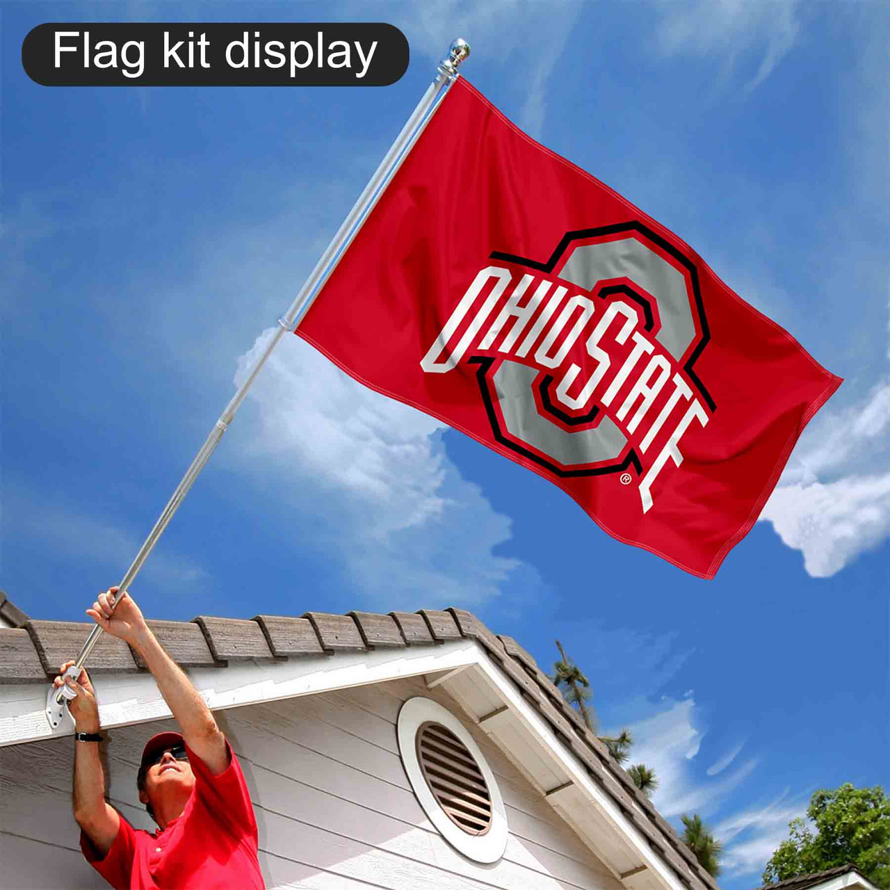 OSU Buckeyes Athletic Logo Flag Pole and Bracket Kit - State Street ...