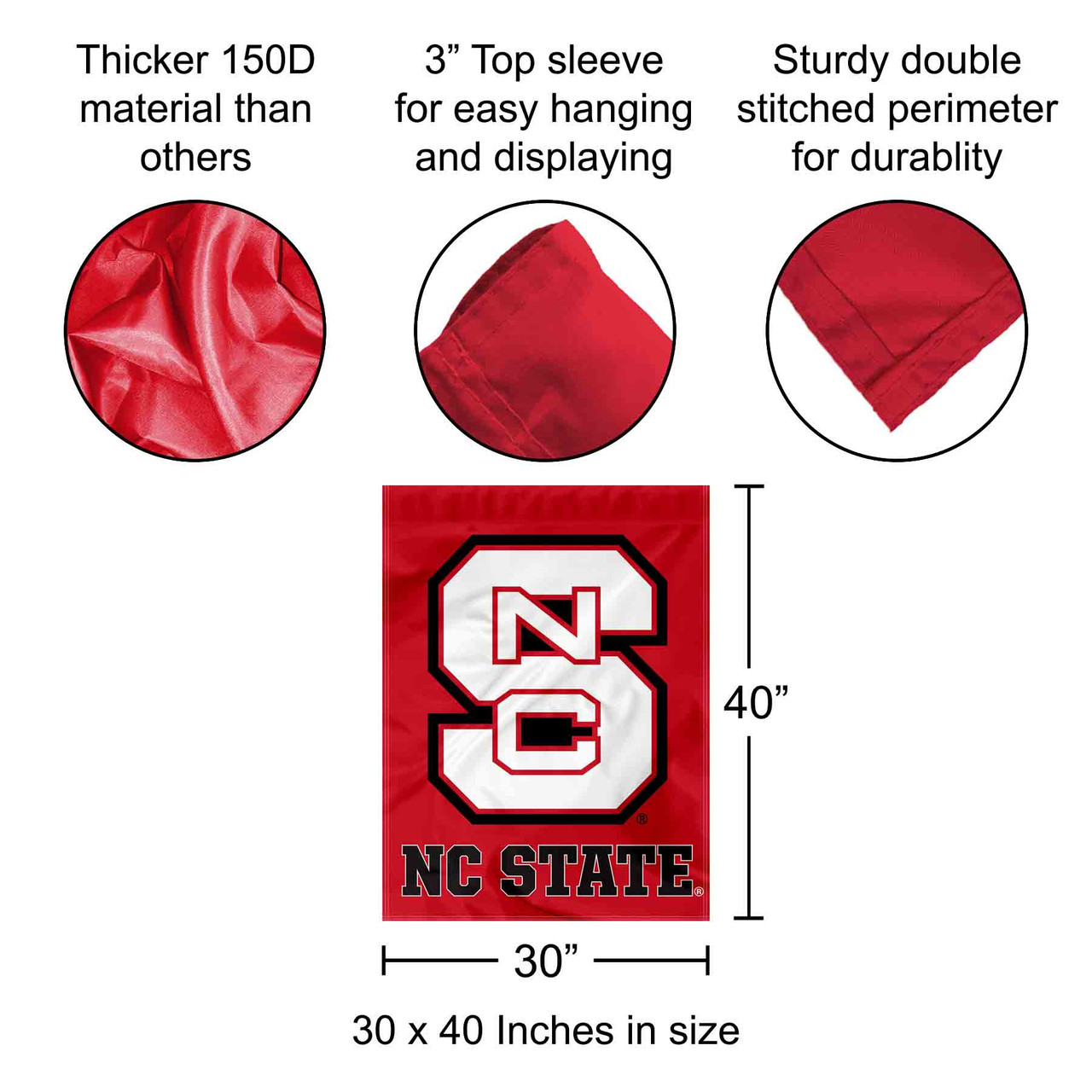 North Carolina State Wolfpack Logo Double Sided House Flag - State ...