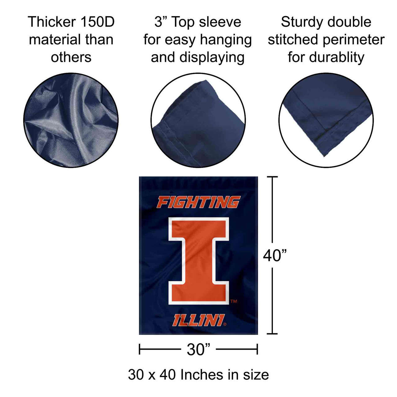 University of Illinois Banner Flag - State Street Products