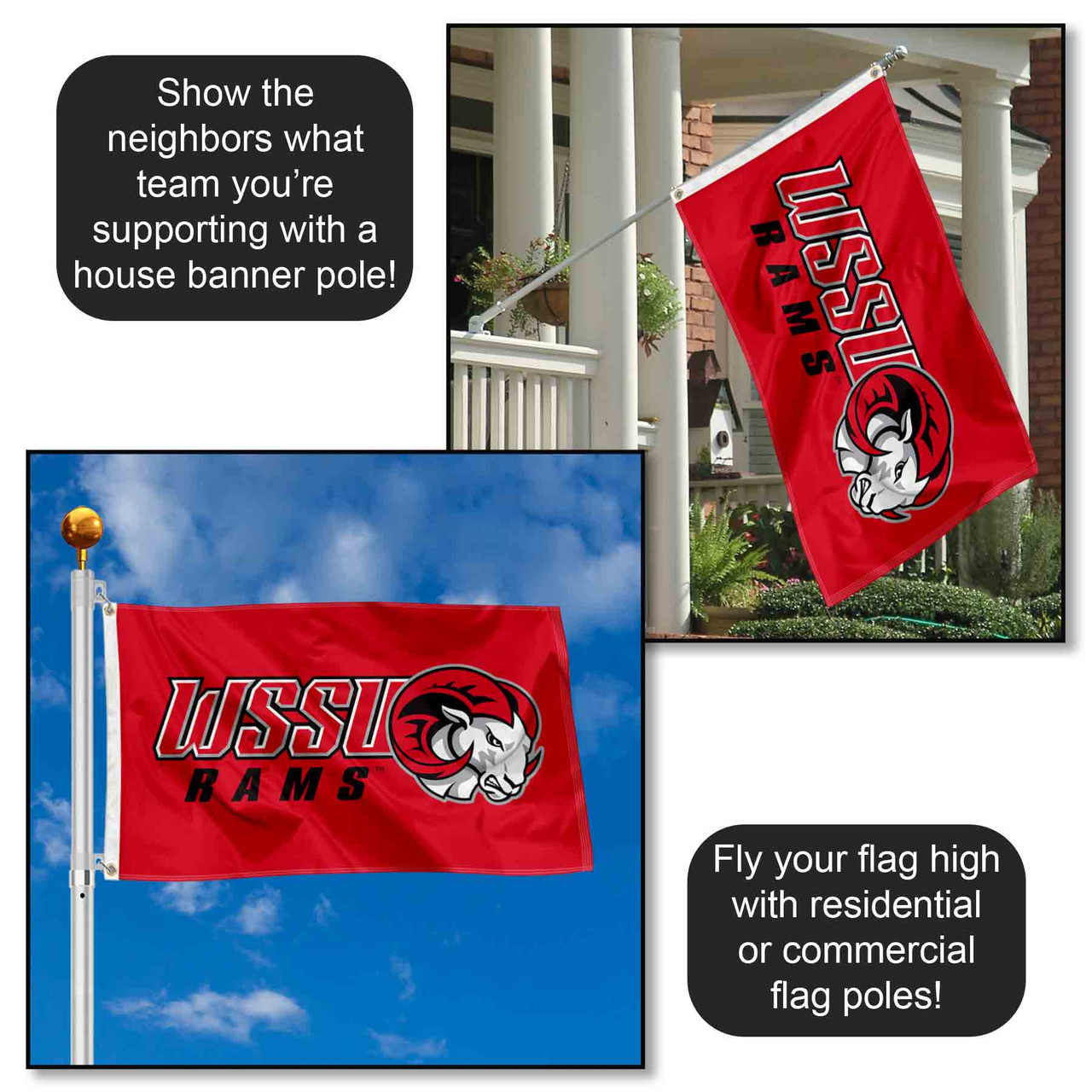 WSSU Rams Wordmark 3x5 Foot Flag - State Street Products