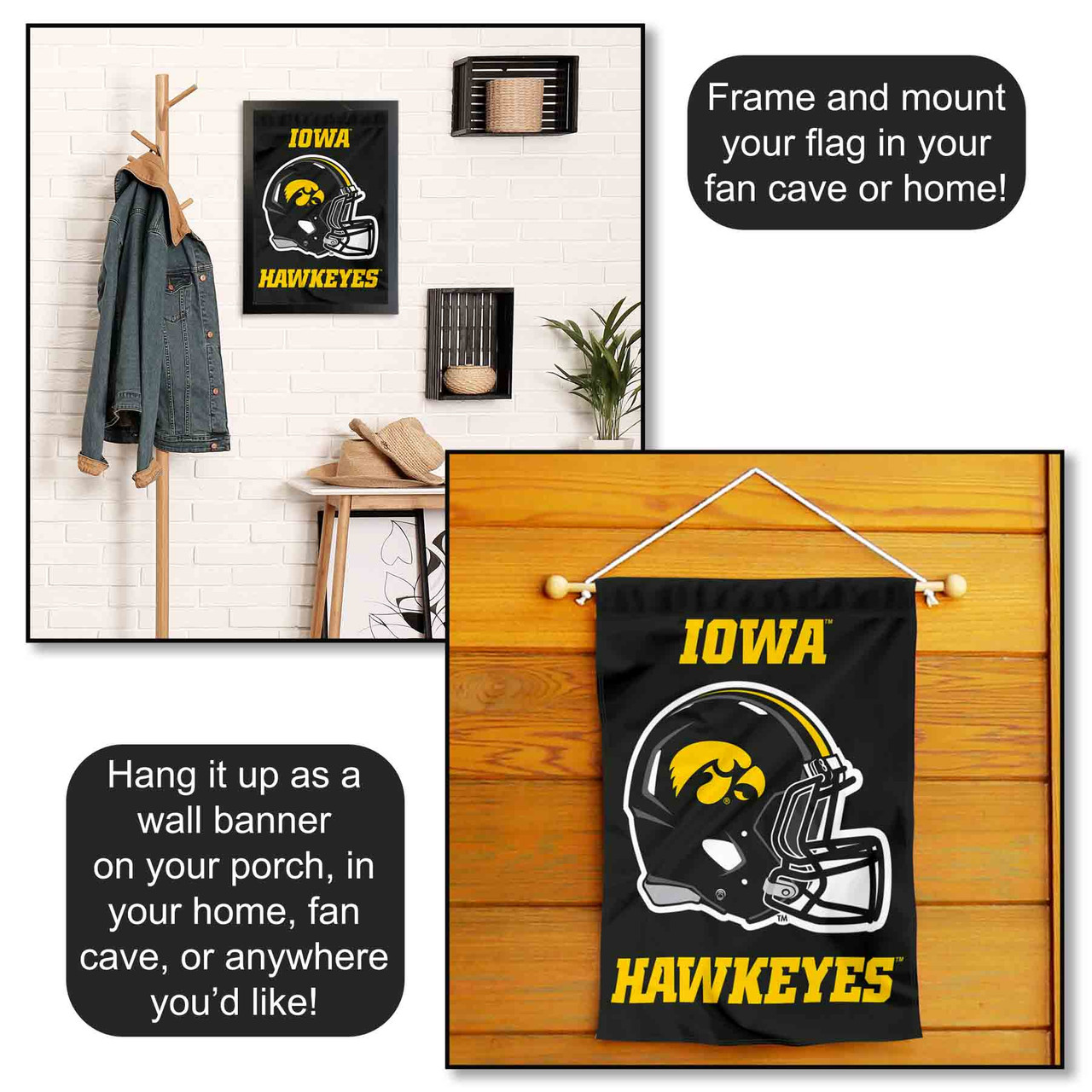 Iowa Hawkeyes Helmet Yard Garden Flag - State Street Products