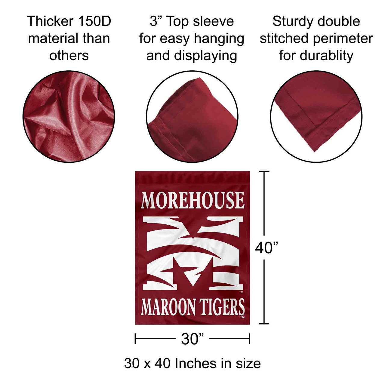 Morehouse Maroon Tigers Banner Flag - State Street Products