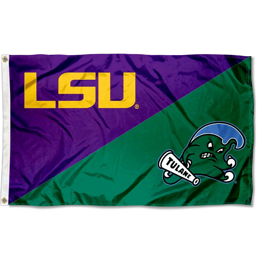LSU vs Tulane House Divided 3x5 Flag - State Street Products