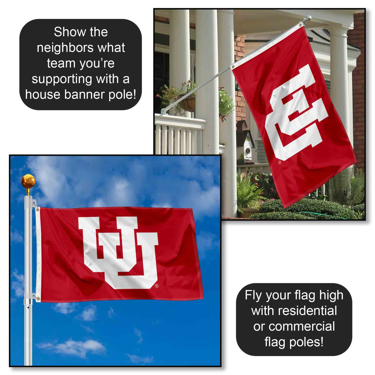 Utah Utes Throwback Logo Flag - State Street Products