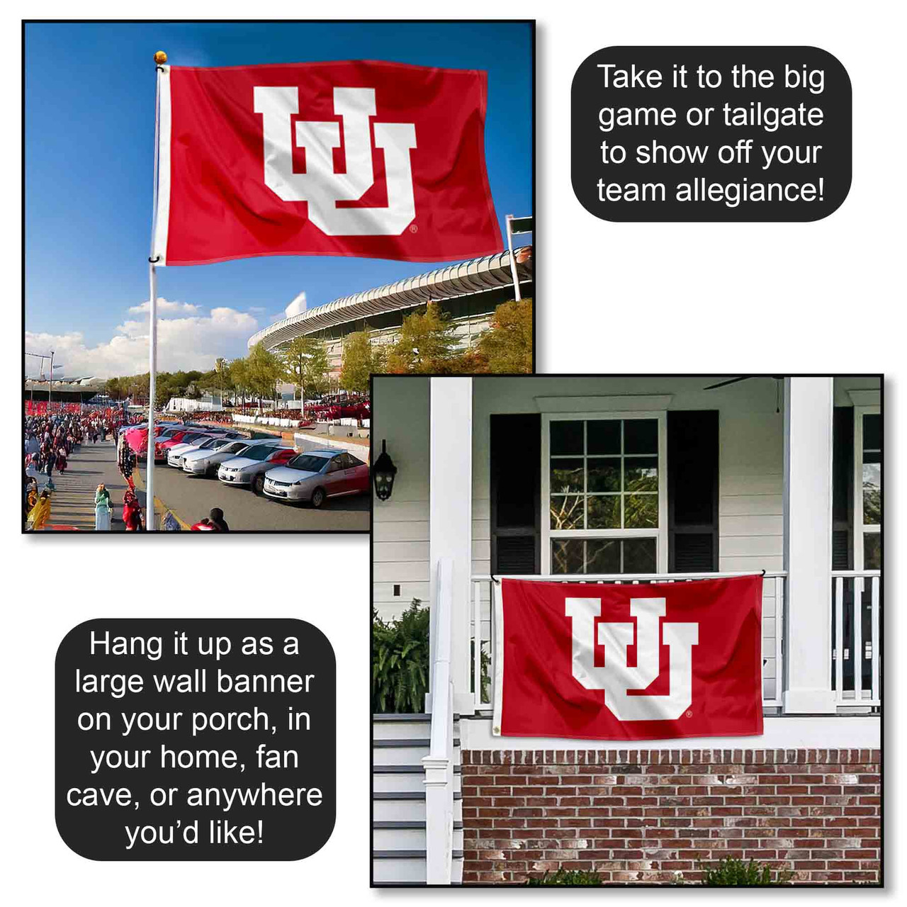 Utah Utes Throwback Logo Flag - State Street Products