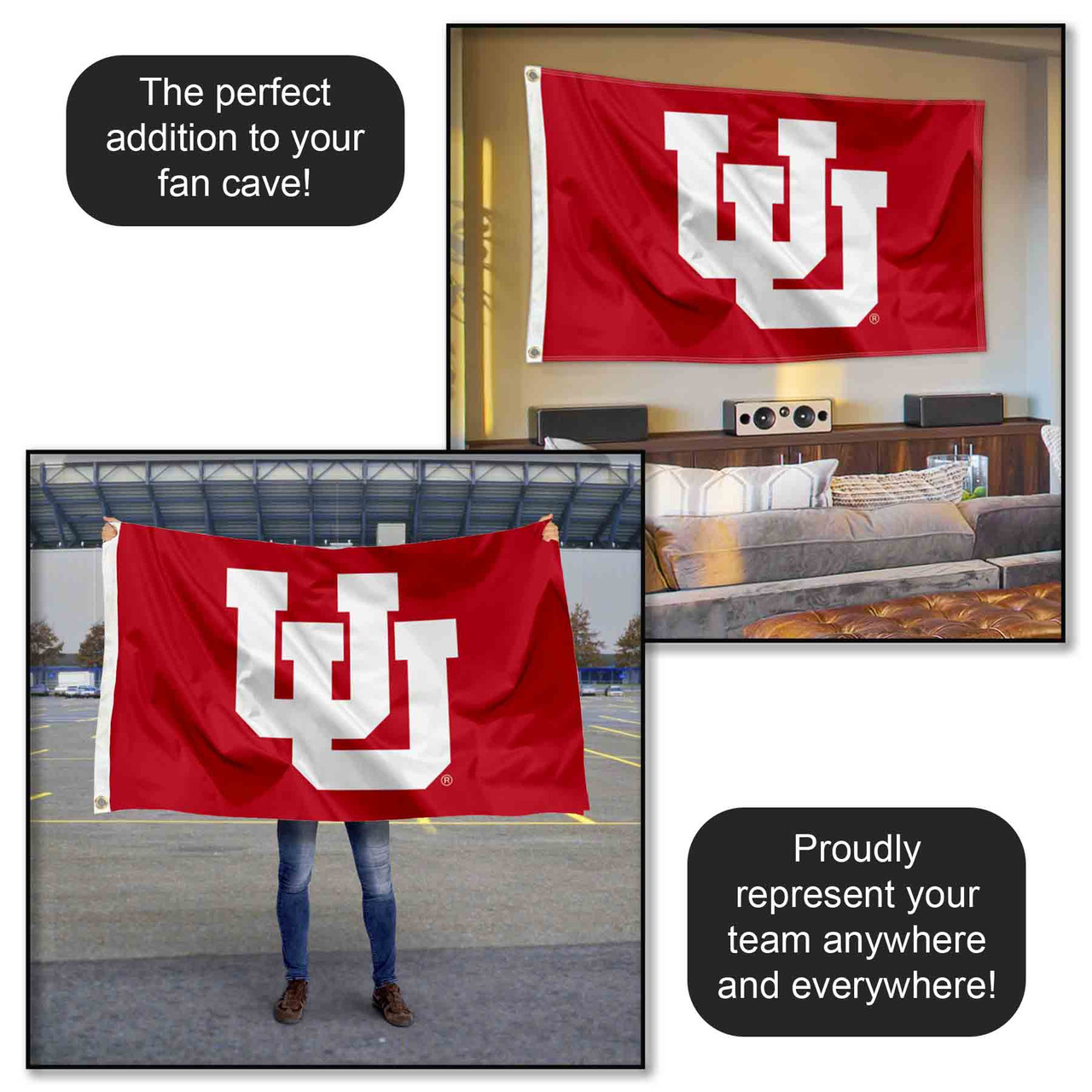 Utah Utes Throwback Logo Flag - State Street Products