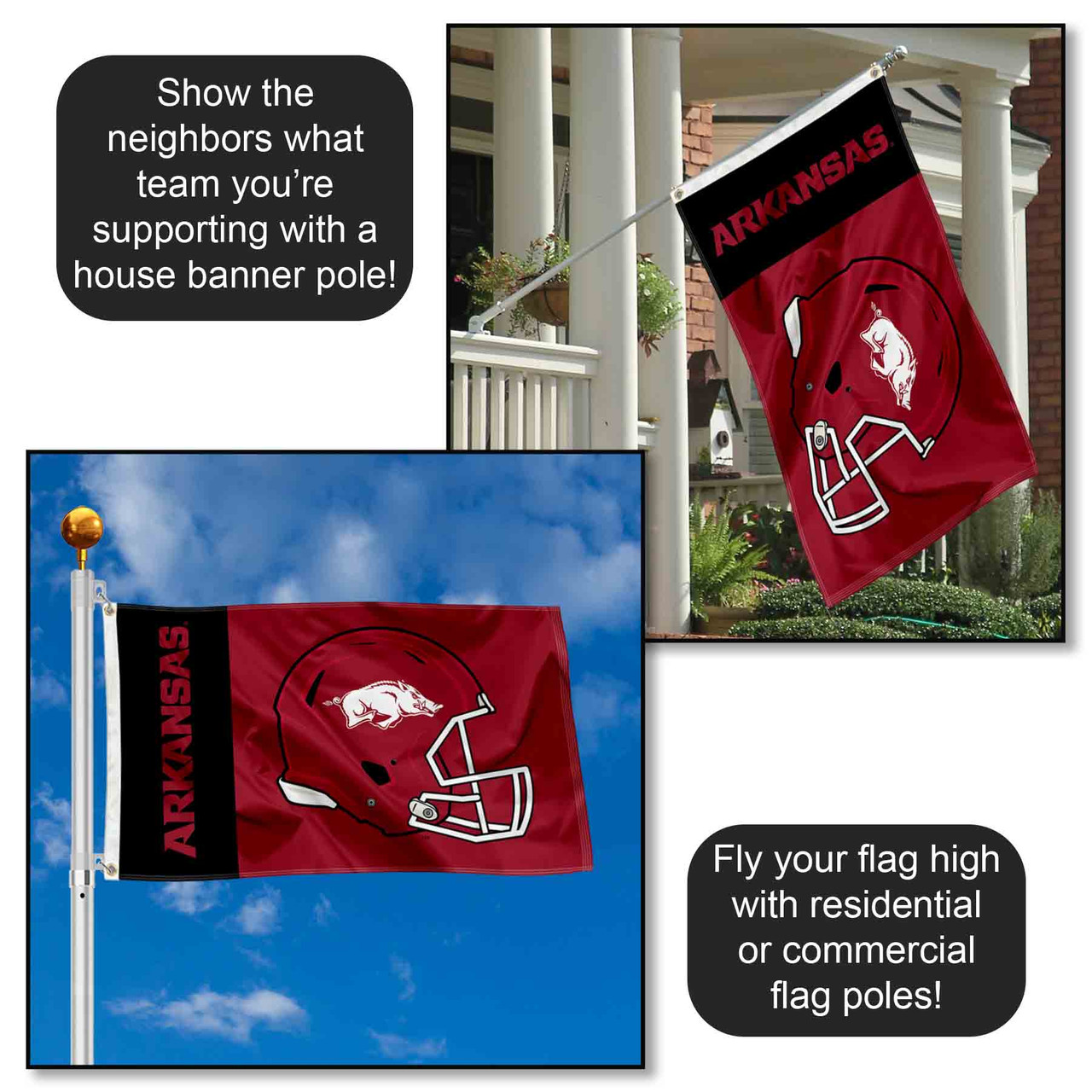 Arkansas Razorbacks College Football Flag - State Street Products