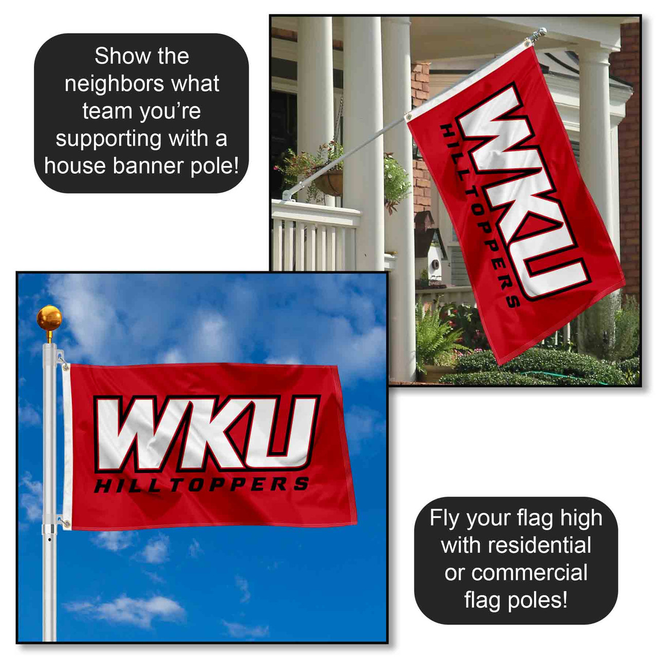 Western Kentucky Hilltoppers WKU Logo Flag - State Street Products
