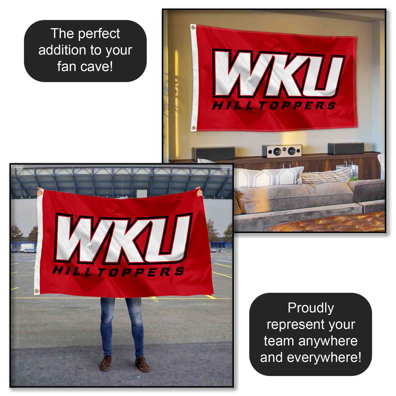 Western Kentucky Hilltoppers WKU Logo Flag - State Street Products
