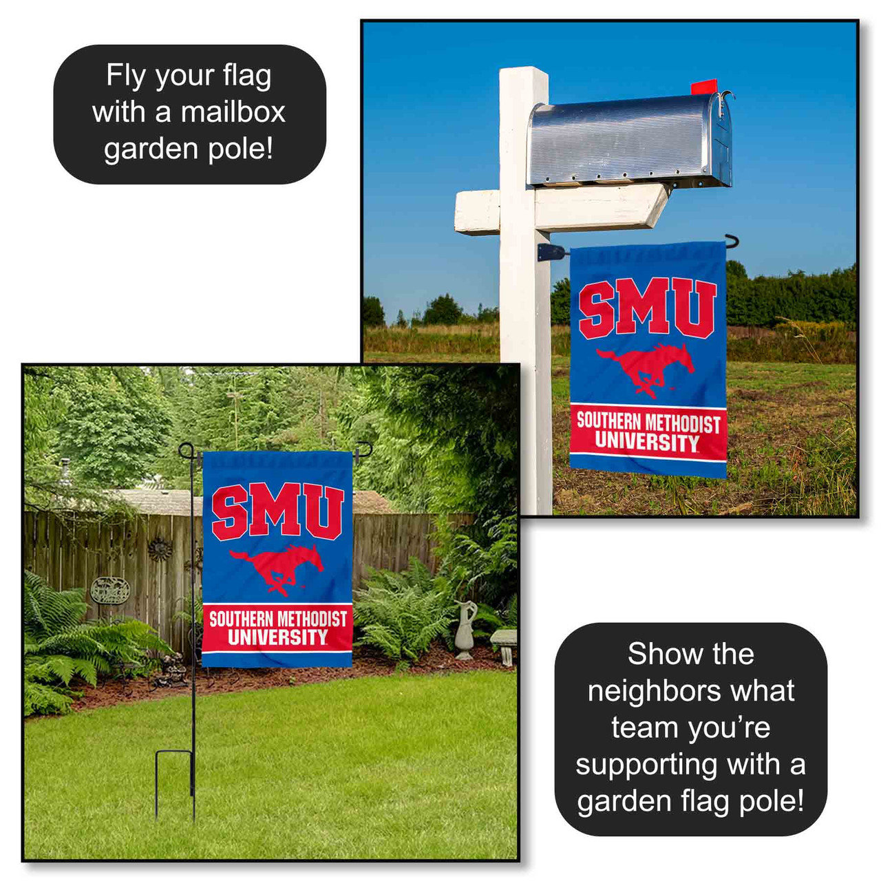 Southern Methodist University Garden Flag - State Street Products