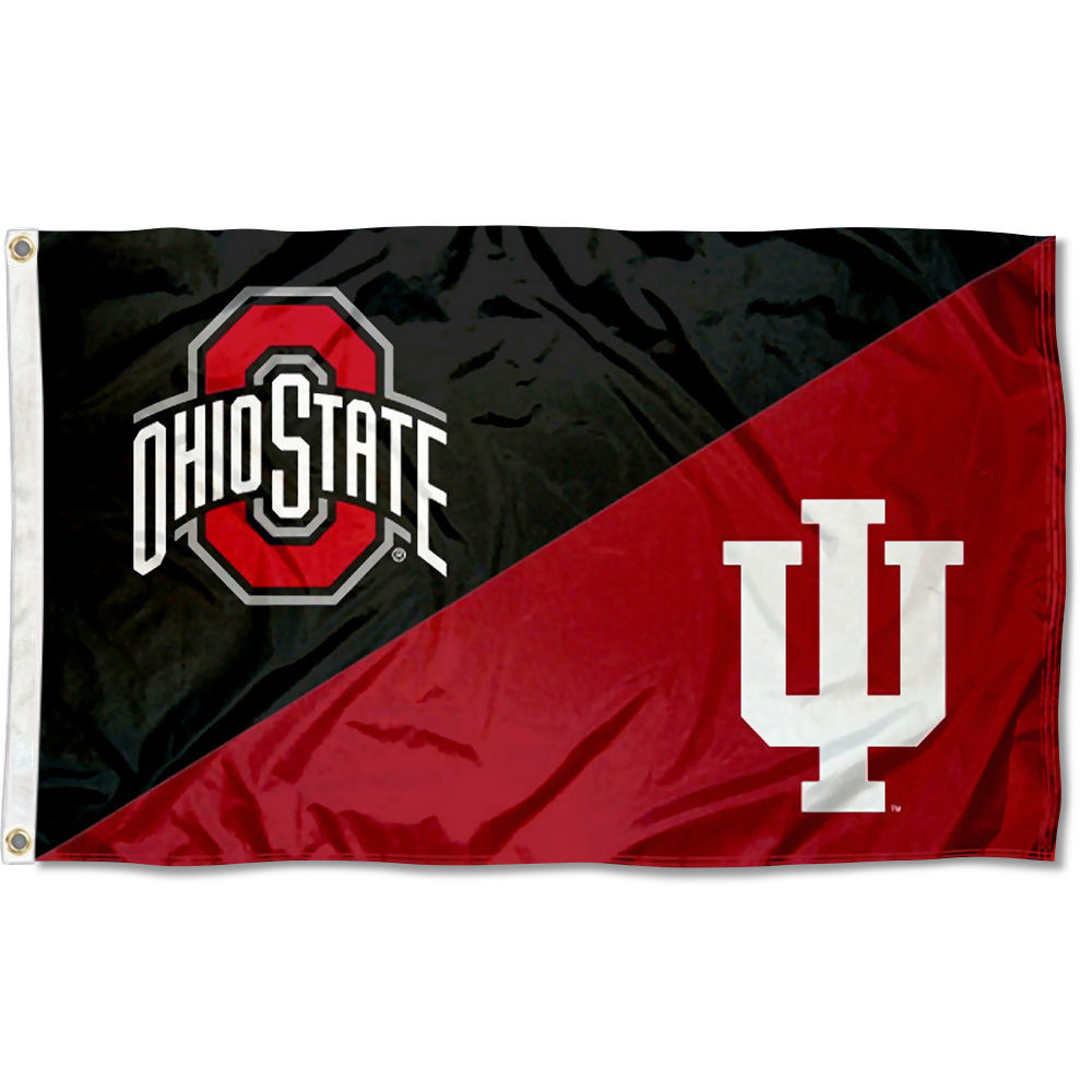 Ohio State vs Indiana House Divided 3x5 Flag - State Street Products