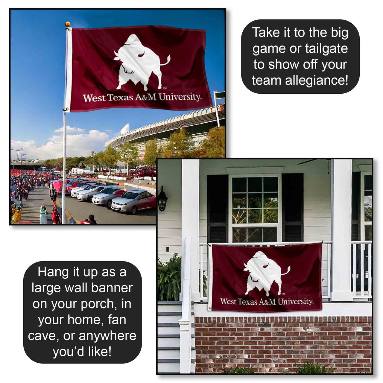 WTAMU Buffaloes New Logo Flag - State Street Products