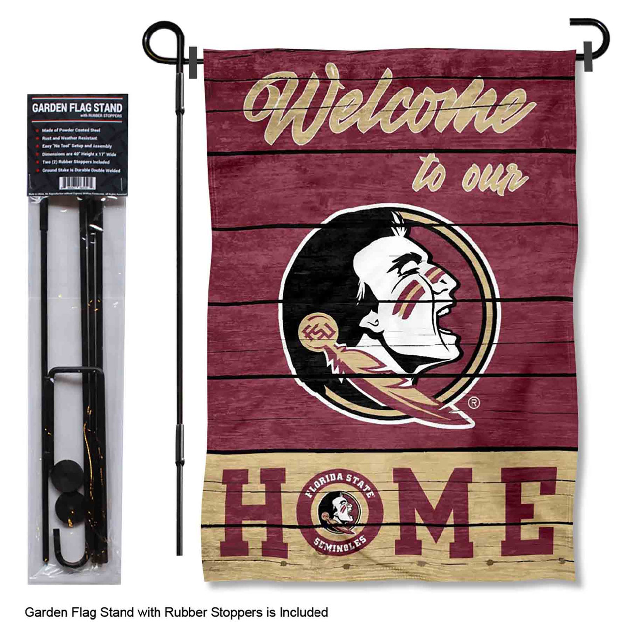 Florida State FSU Noles Welcome Home Garden Flag and Flagpole - State ...