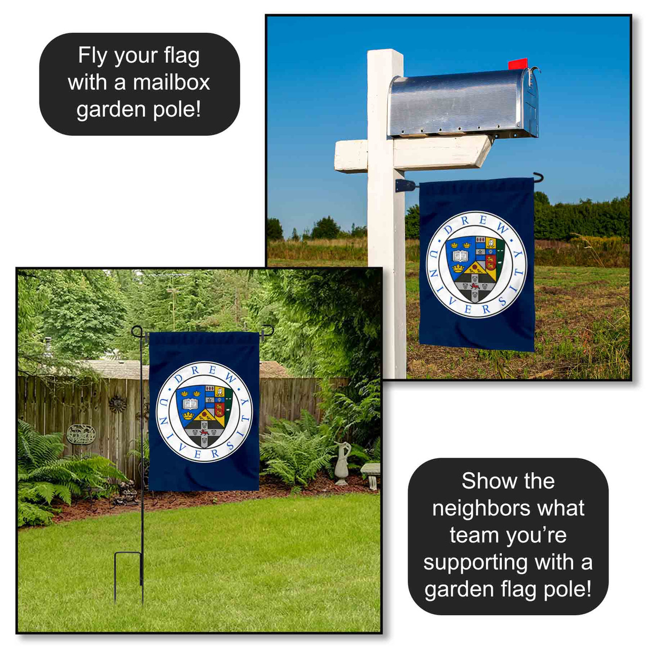 Drew Rangers Wordmark Logo Garden Flag - State Street Products