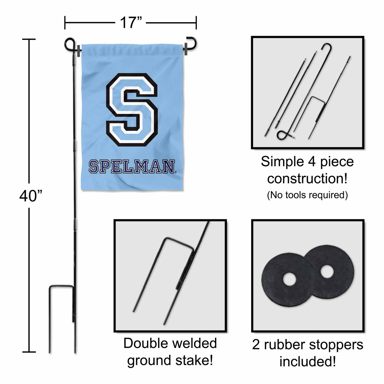 Spelman Jaguars Garden Flag and Pole Stand - State Street Products