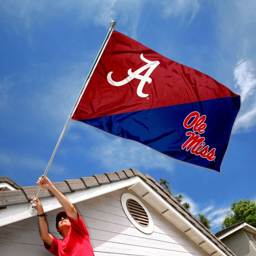 Alabama vs Ole Miss House Divided 3x5 Flag - State Street Products