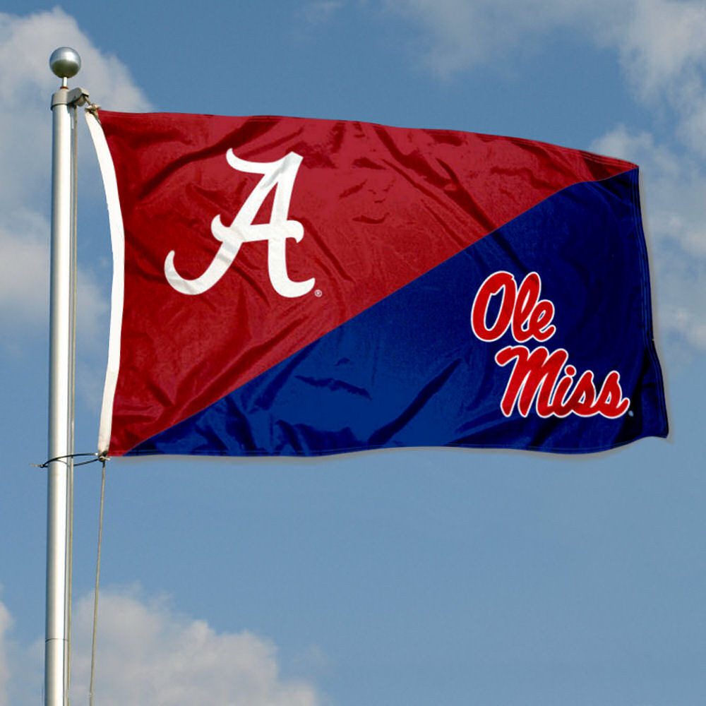 Alabama vs Ole Miss House Divided 3x5 Flag - State Street Products