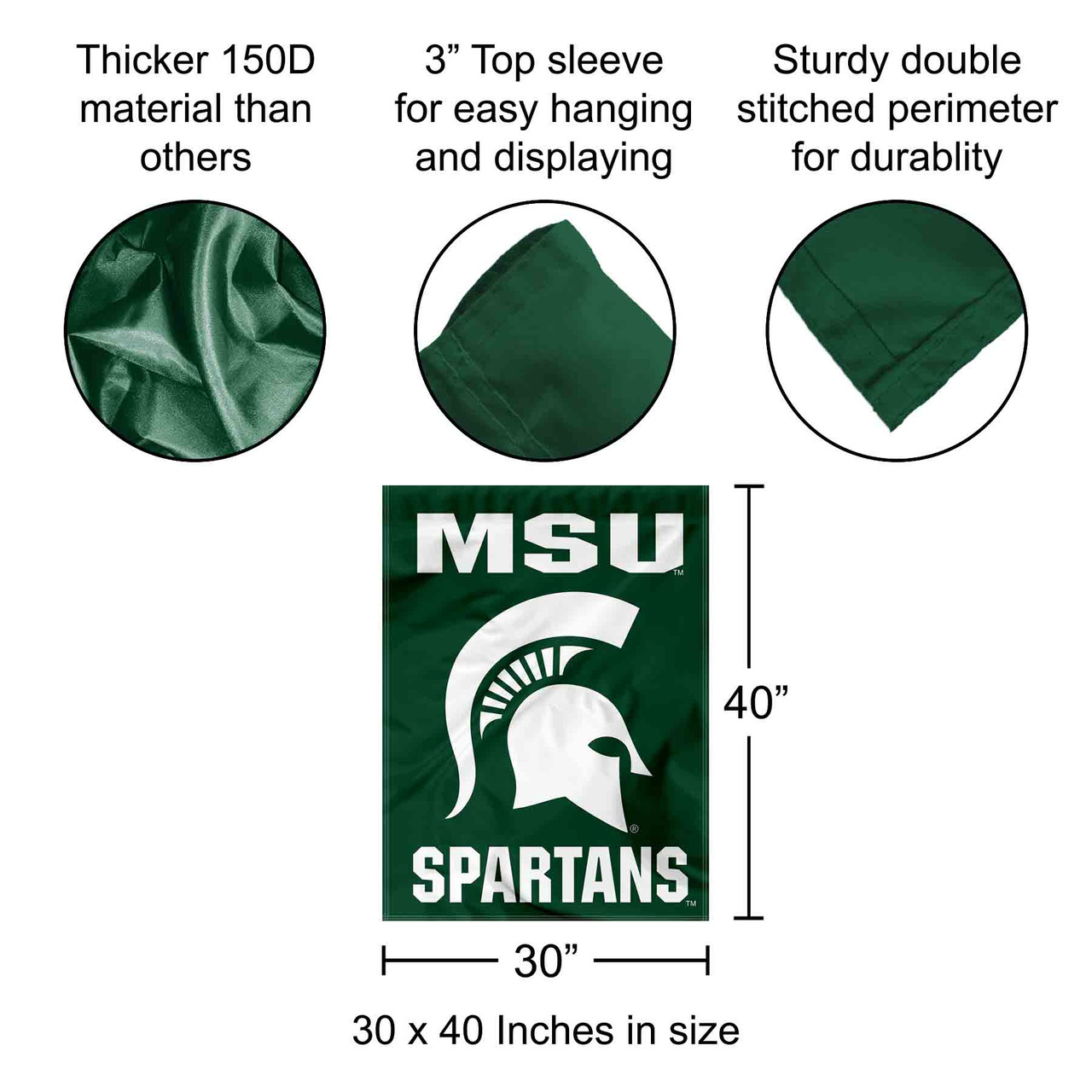 Michigan State Spartan Head House Flag - State Street Products