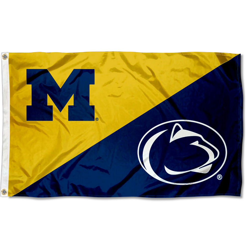 Michigan vs Penn State House Divided 3x5 Flag - State Street Products