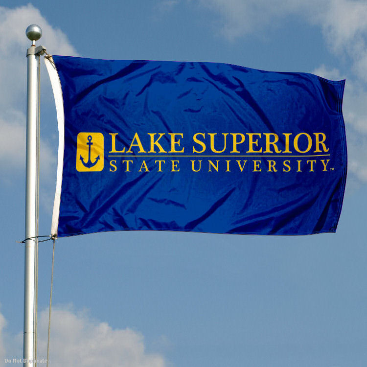 LSSU Lakers Wordmark Logo Flag - State Street Products