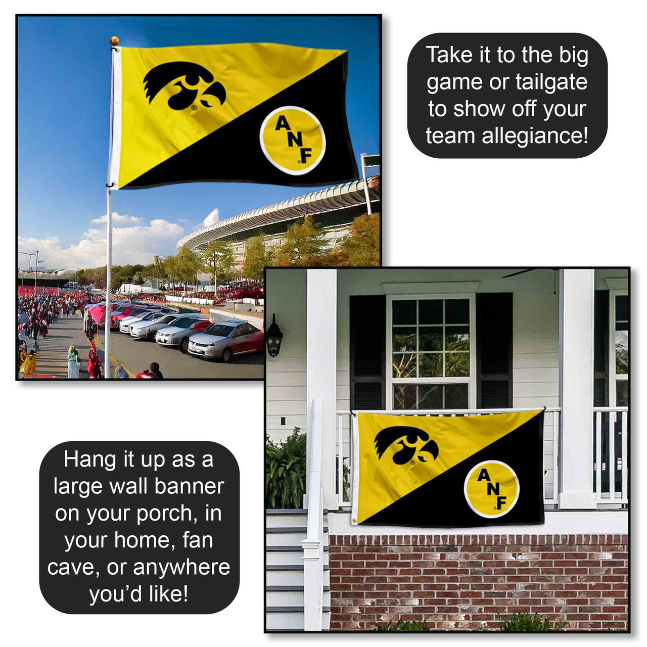 Iowa Hawkeyes ANF Flag - State Street Products