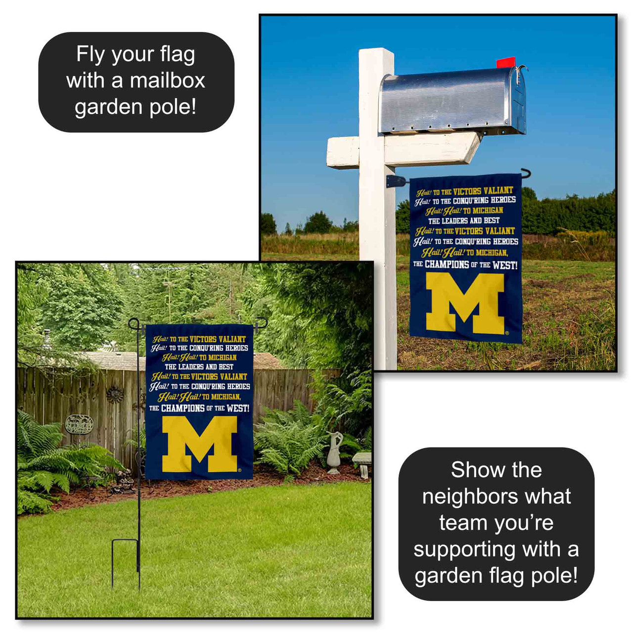 Michigan Wolverines The Victors Fight Song Garden Flag - State Street ...