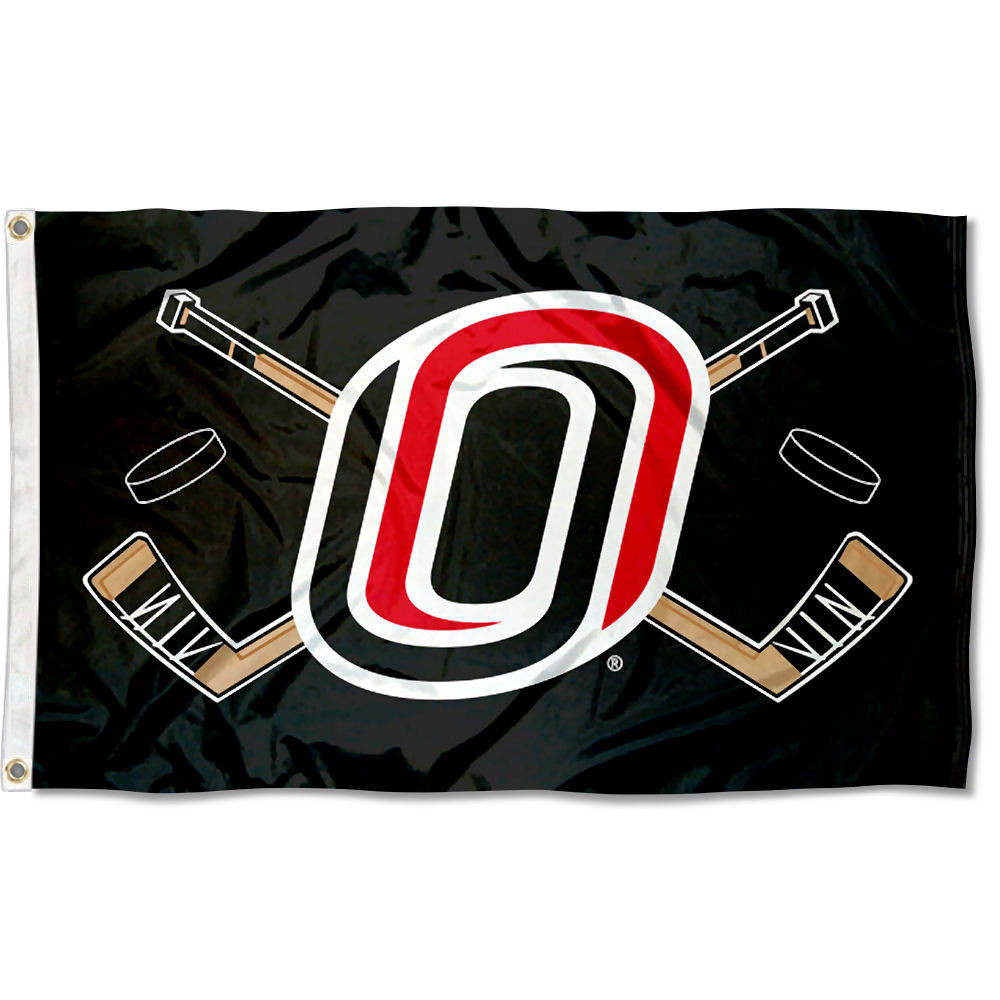 Nebraska Omaha Mavericks Black Hockey Flag - State Street Products