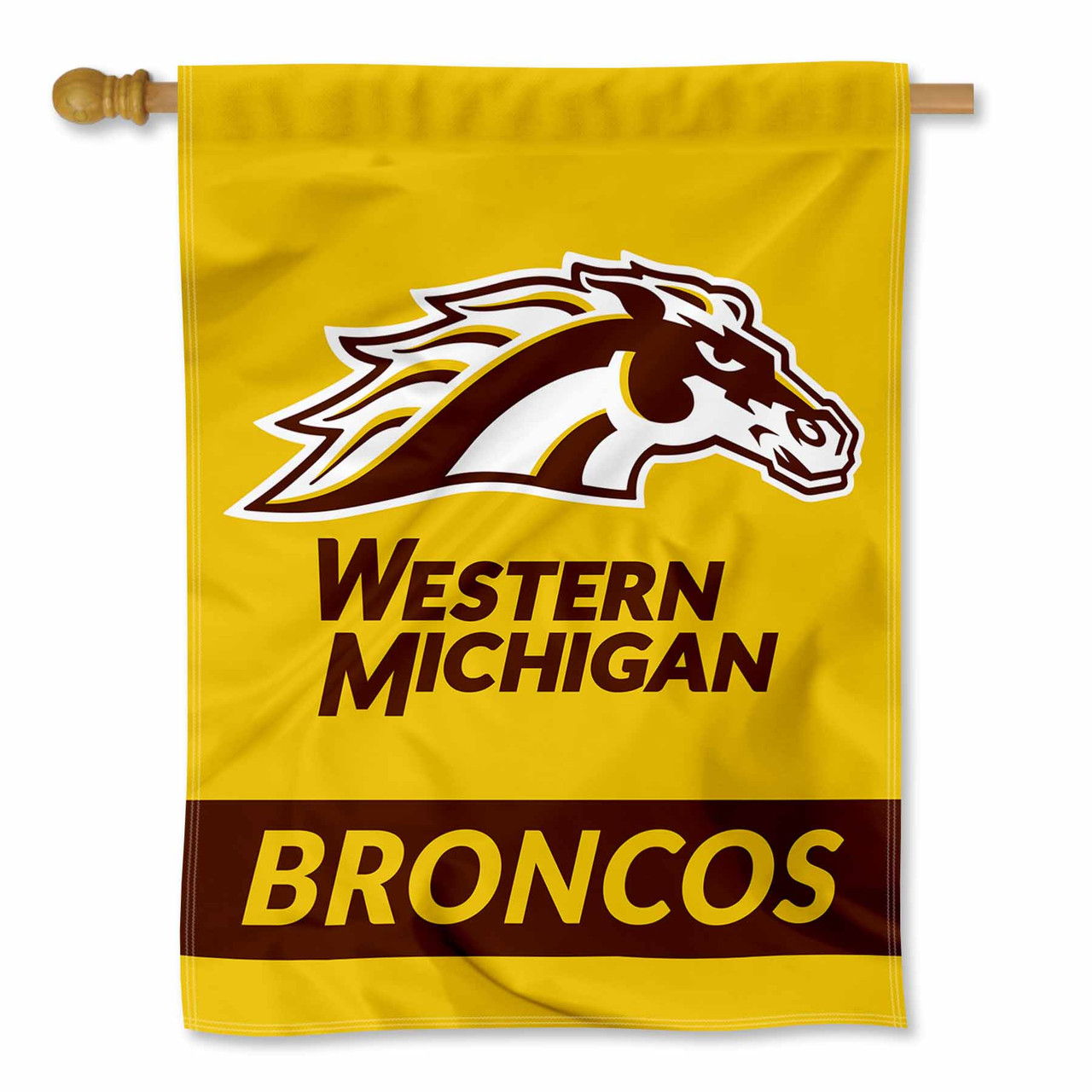 Western Michigan Broncos Logo Double Sided House Flag - State Street ...