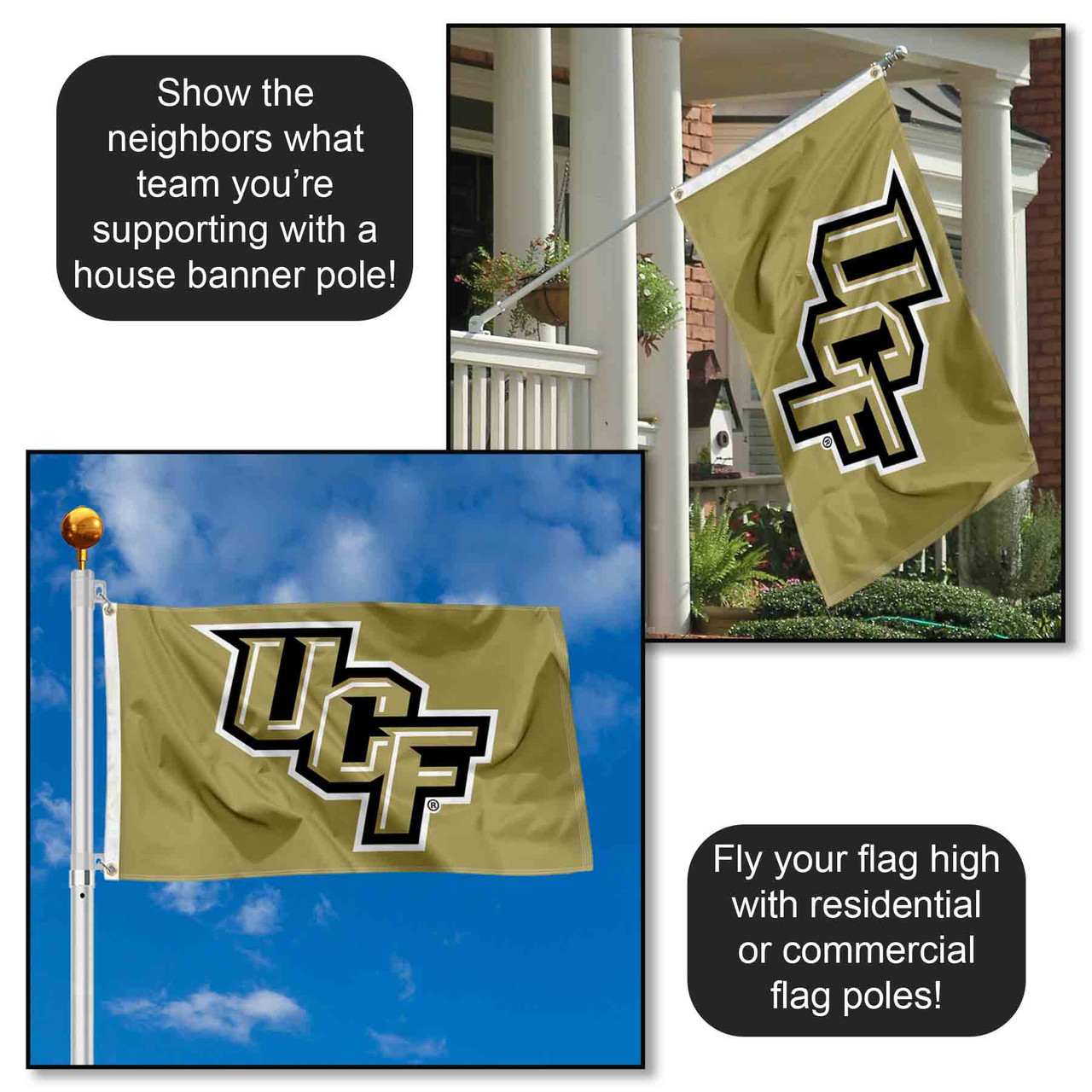 UCF Knights Metallic Gold Flag - State Street Products