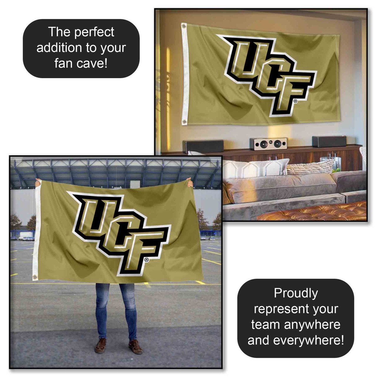 UCF Knights Metallic Gold Flag - State Street Products