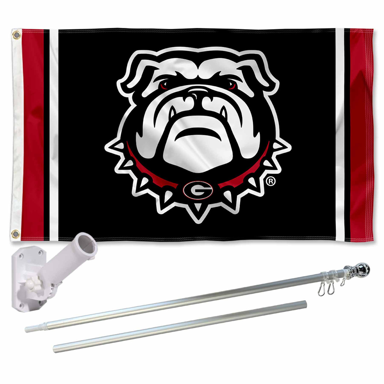 Georgia Bulldogs Flag Pole and Bracket Kit - State Street Products