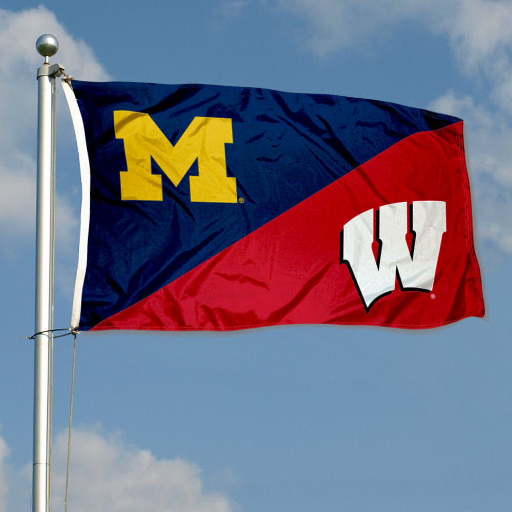 Michigan vs Wisconsin House Divided 3x5 Flag - State Street Products