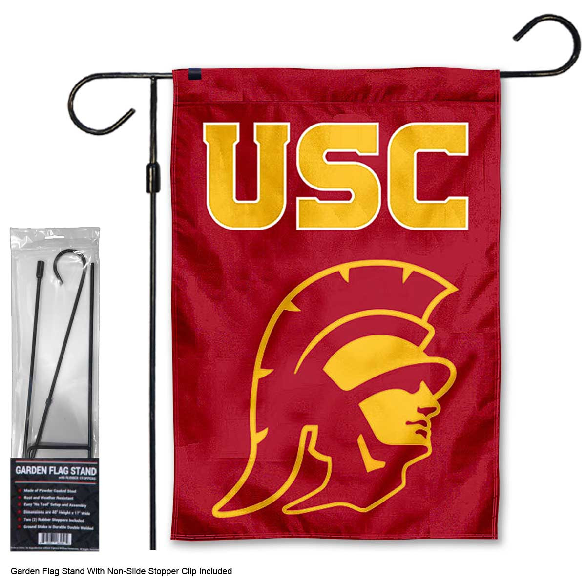 Southern Cal USC Trojans Logo Garden Flag and Pole Stand - State Street ...