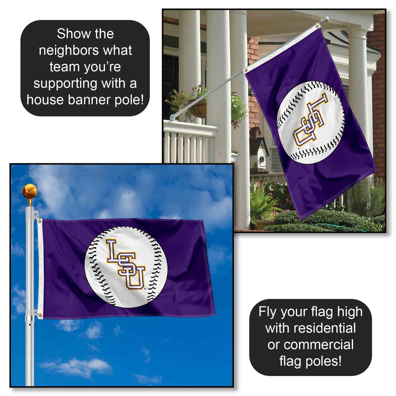 Louisiana State Tigers Baseball Flag - State Street Products