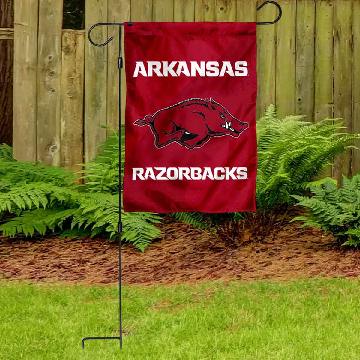 Arkansas Razorbacks Logo Garden Flag and Pole Stand - State Street Products