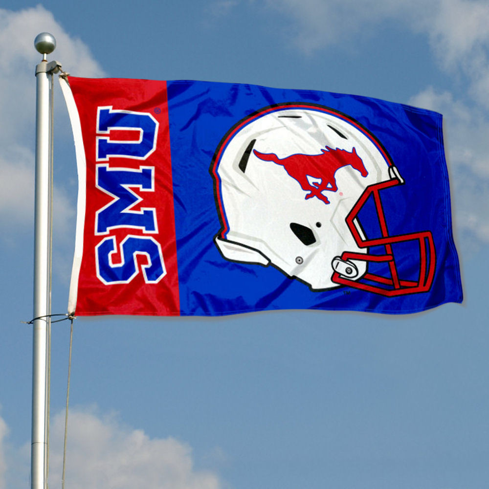 Southern Methodist Mustangs Football Helmet Flag - State Street Products