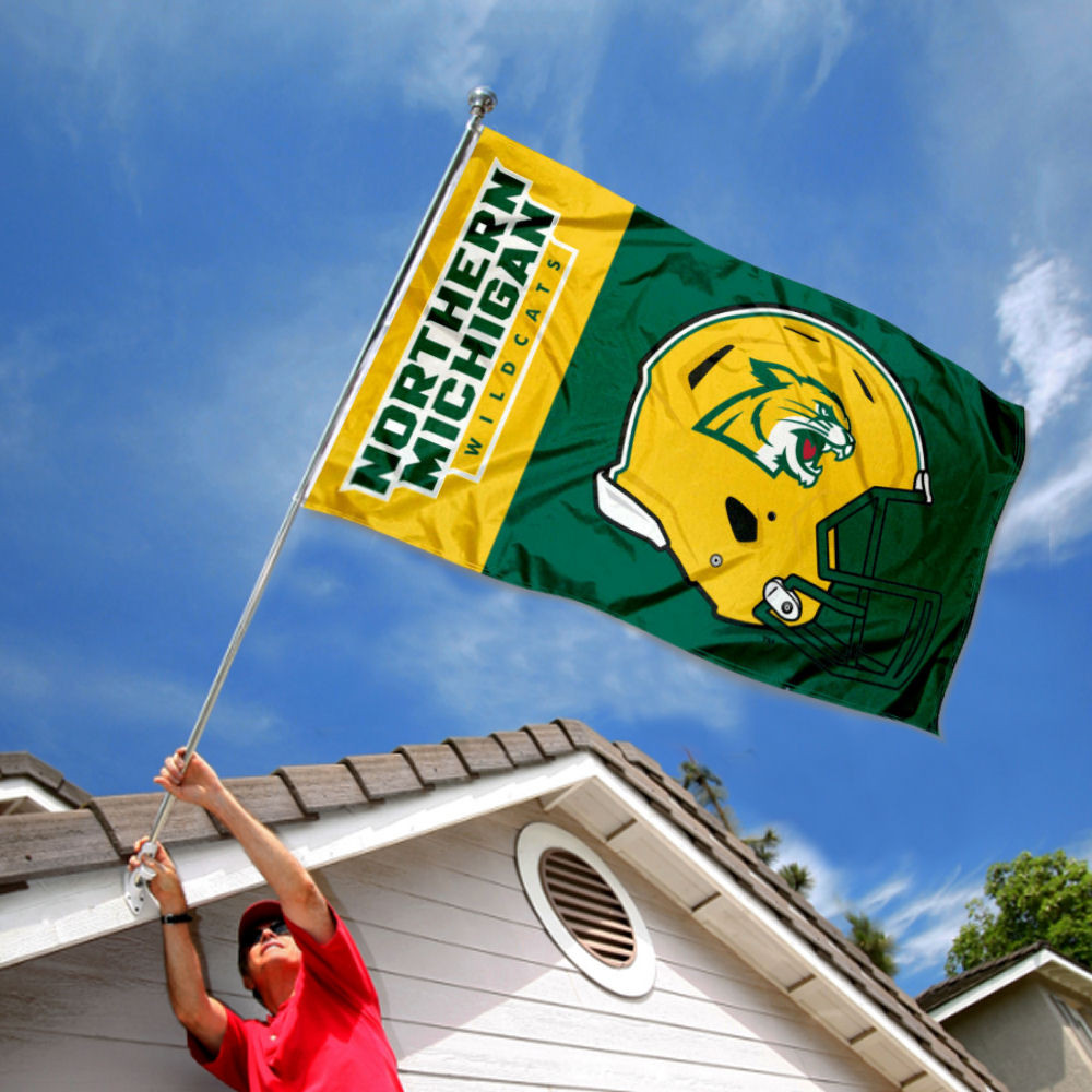 Northern Michigan Wildcats Football Helmet Flag - State Street Products