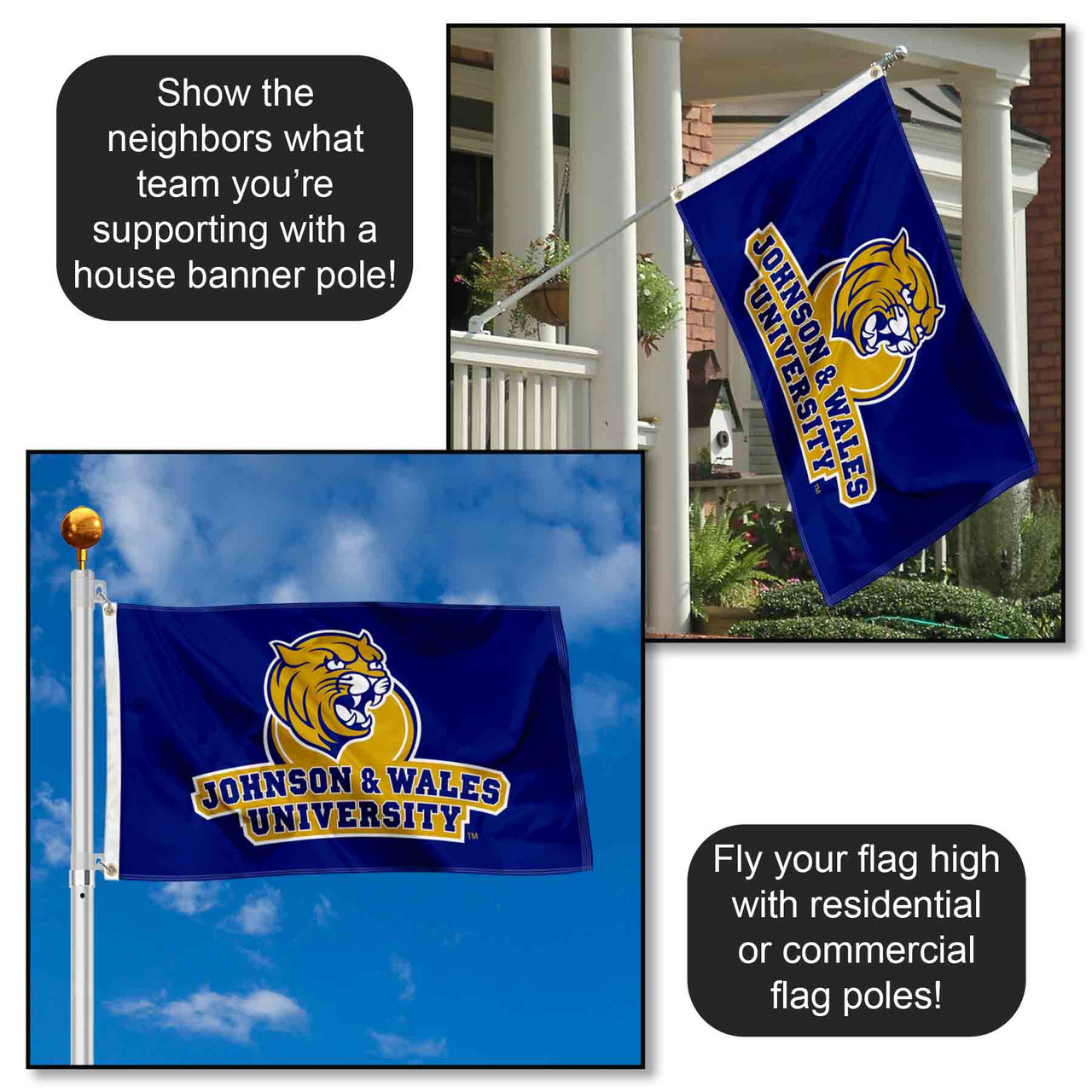 Johnson and Wales University Wildcats Logo Flag - State Street Products
