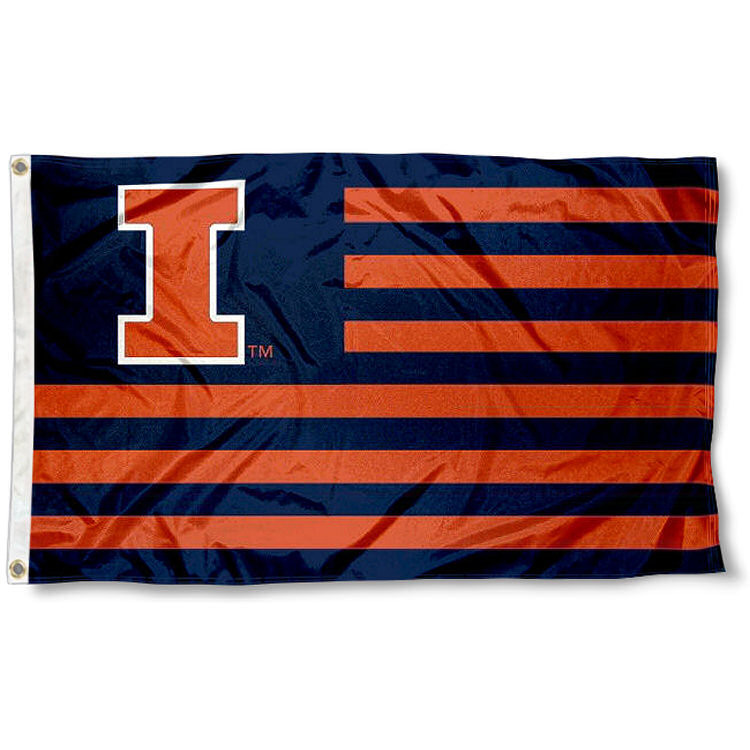 Illinois Fighting Illini Striped Flag - State Street Products