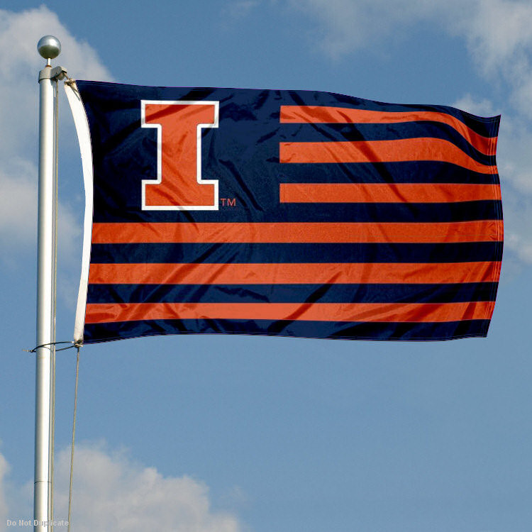 Illinois Fighting Illini Striped Flag - State Street Products