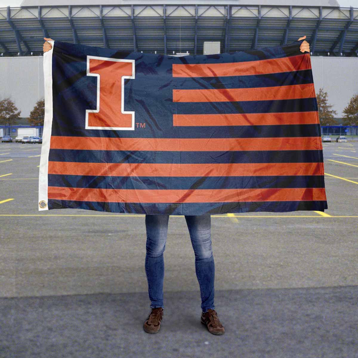 Illinois Fighting Illini Striped Flag - State Street Products