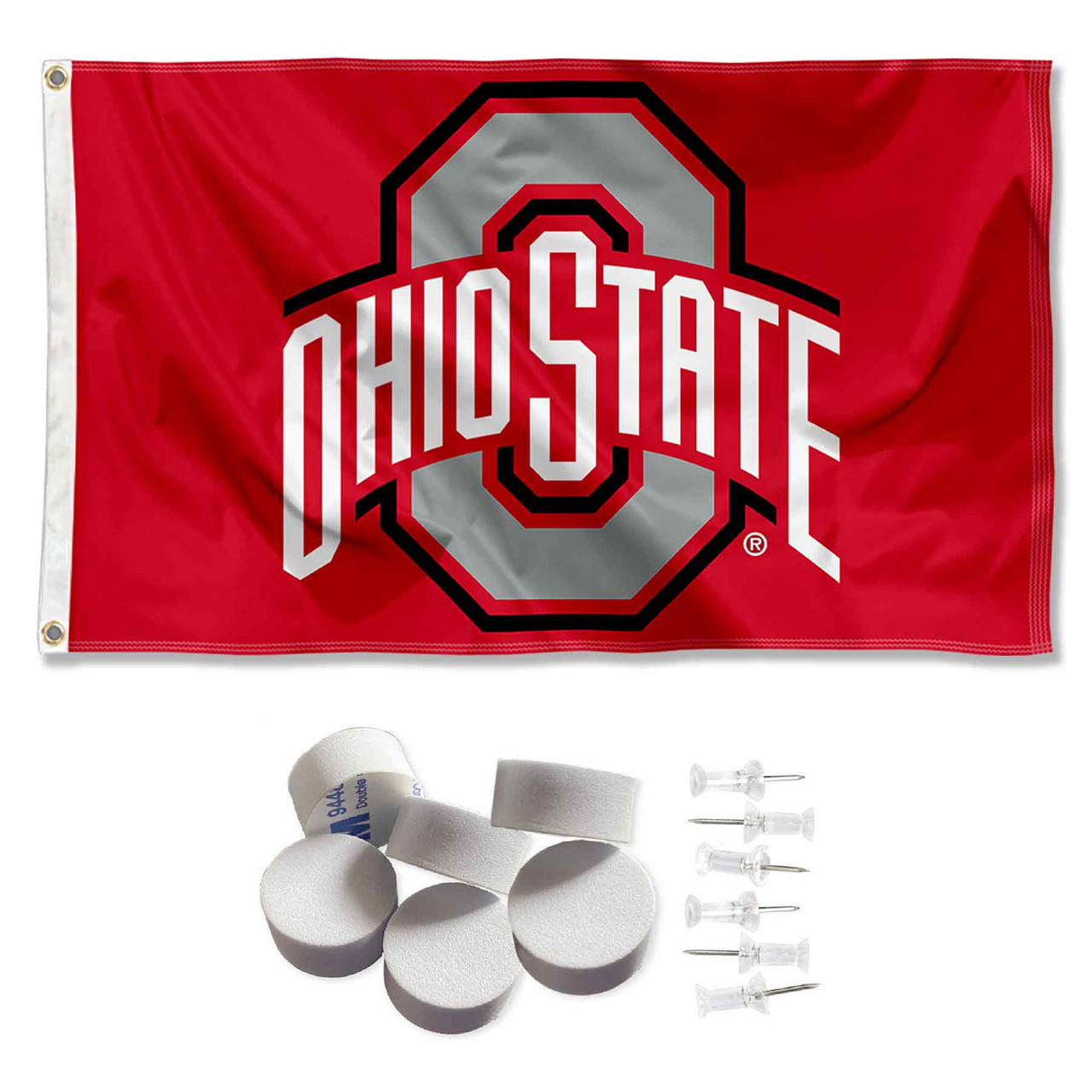 OSU Buckeyes Banner Flag with Tack Wall Pads - State Street Products