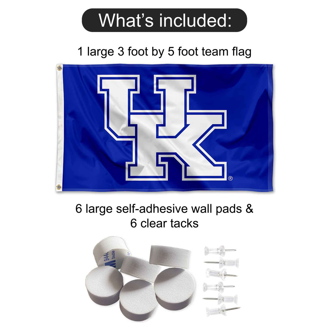 Kentucky Wildcats Banner Flag with Tack Wall Pads - State Street Products