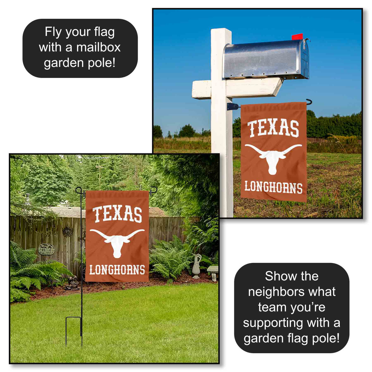 Texas Longhorns Wordmark Garden Flag - State Street Products